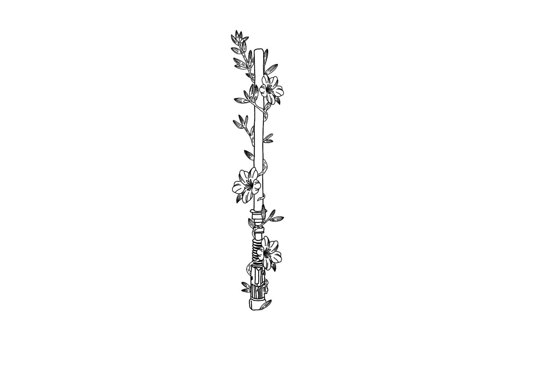 Lightsaber Floral Illustration - Etsy