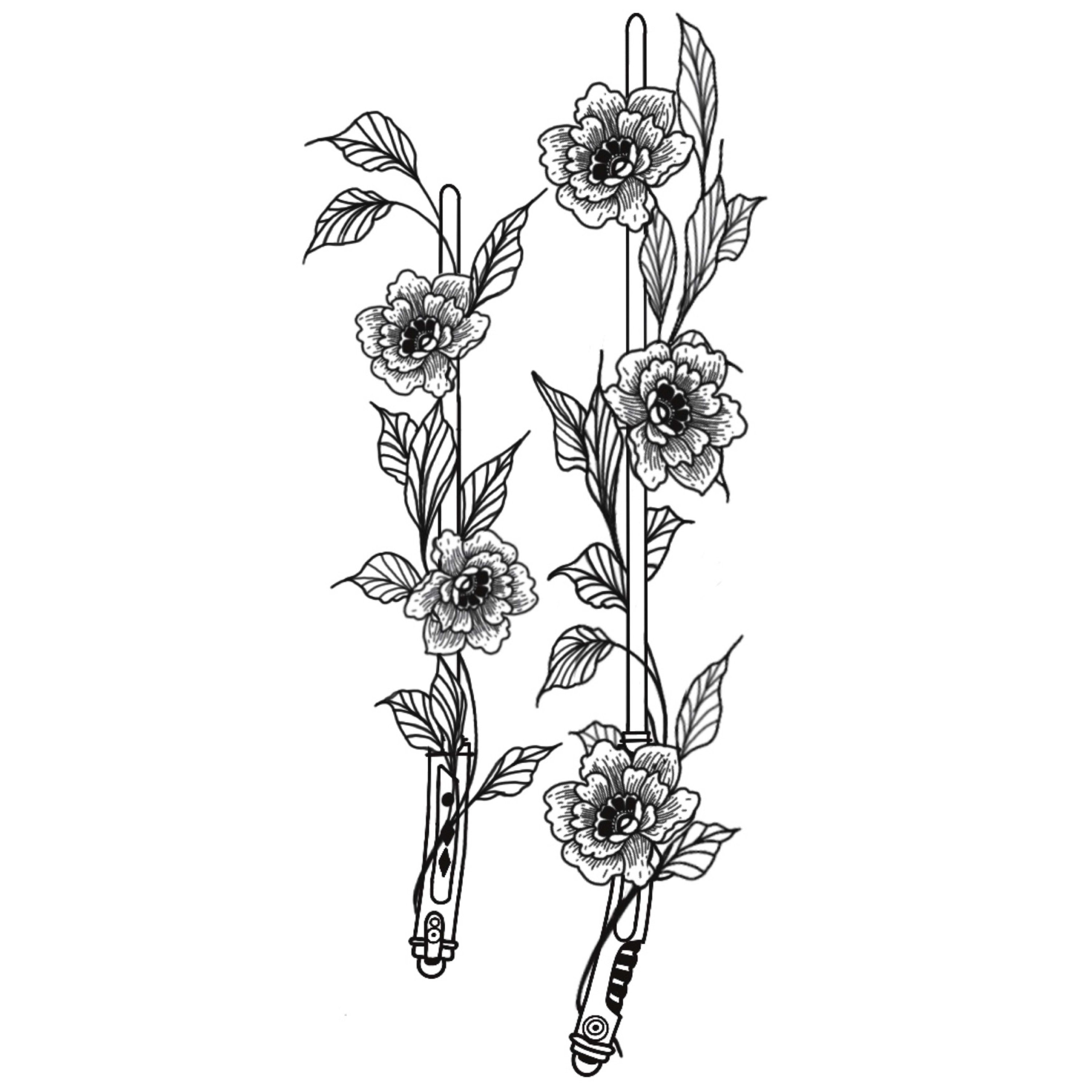 Lightsaber Floral Illustration - Etsy