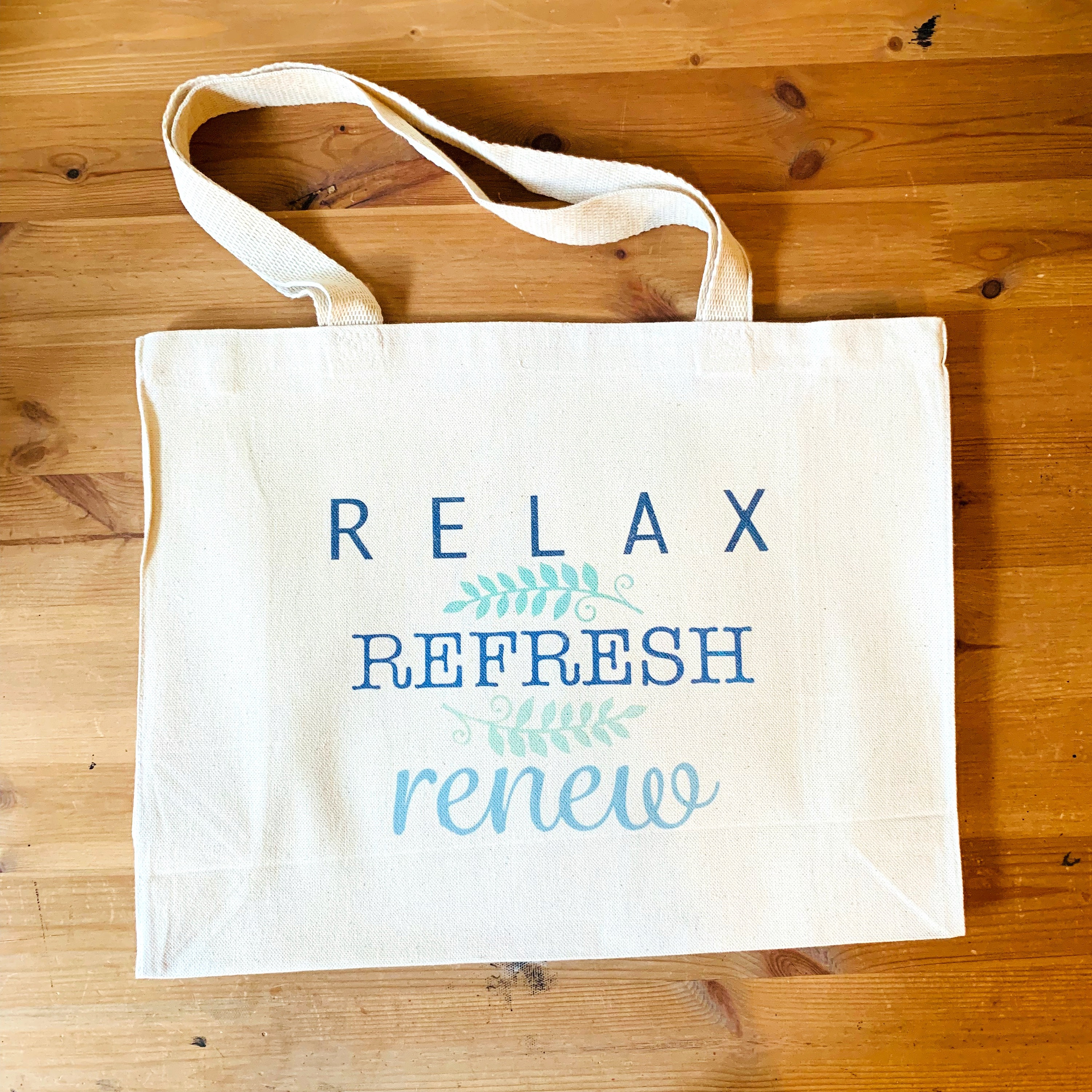 Reusable Shopping Bag Relax Refresh Renew - Etsy UK