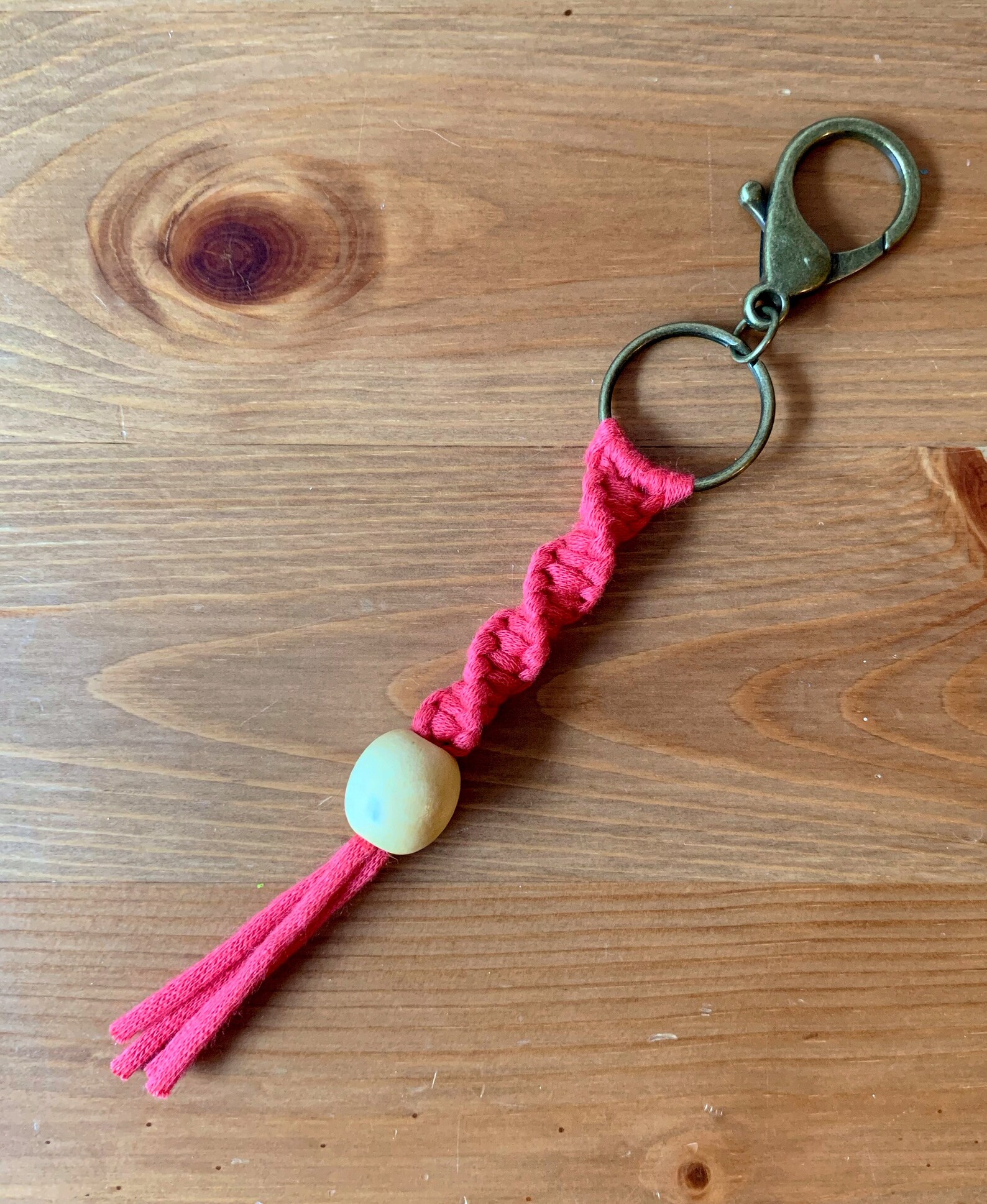 Twisted Macrame KeyChain Beaded Keyring Antique Bronze Bag | Etsy