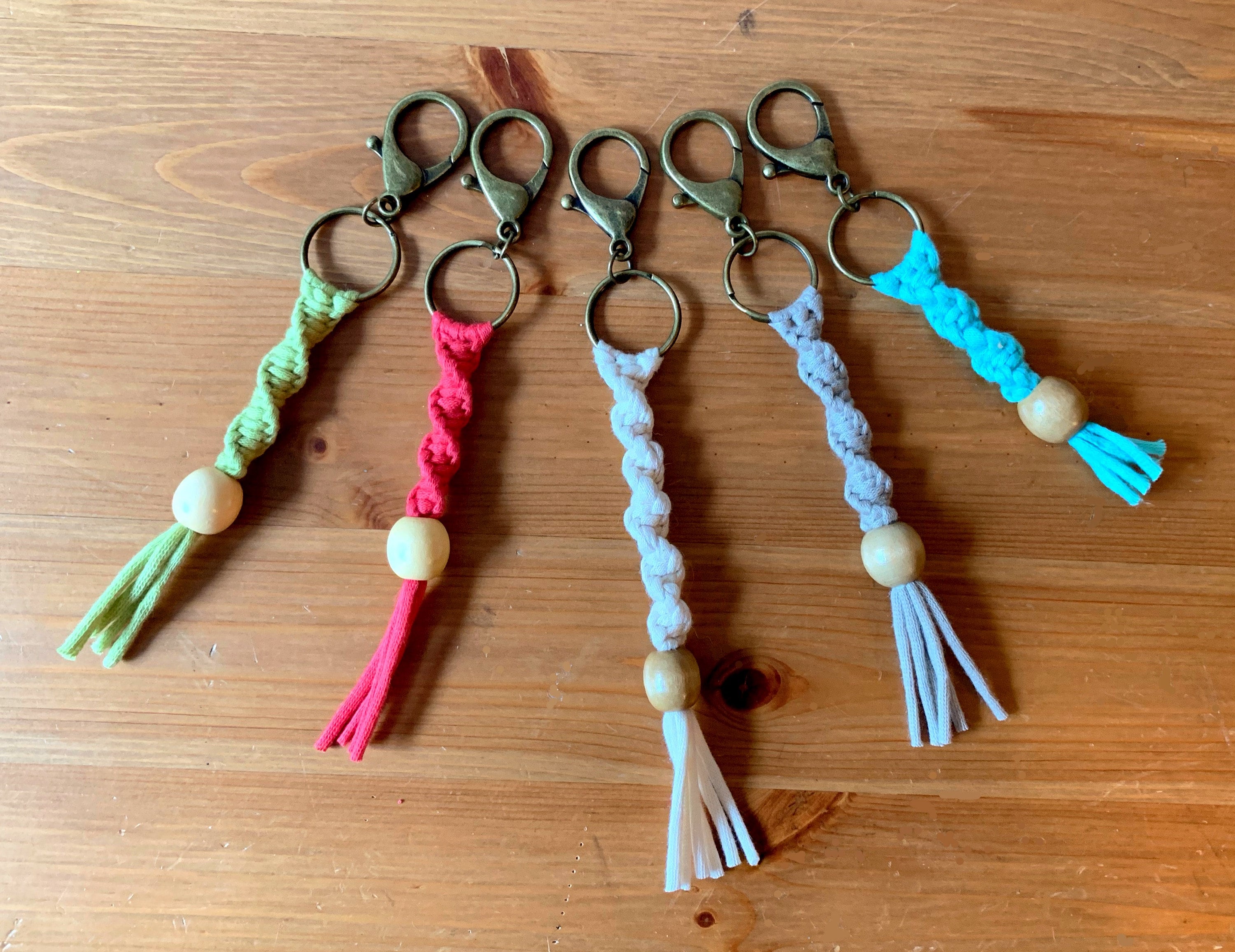 Twisted Macrame KeyChain Beaded Keyring Antique Bronze Bag | Etsy