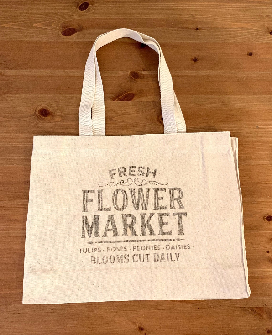 Reusable Shopping Bag - Flower Market 15.5"x12.5"x3" Grocery Bag ...
