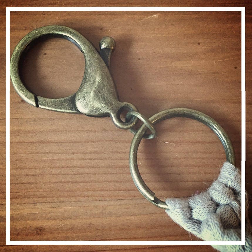 Twisted Macrame KeyChain Beaded Keyring Antique Bronze Bag | Etsy