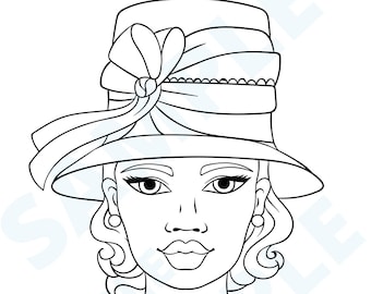 Adult Coloring Page Church Hat - Etsy
