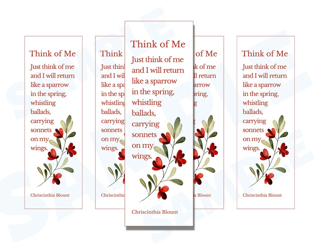 Poetry Bookmarks, Easter 2024, Printable Bookmarks, National Poetry ...