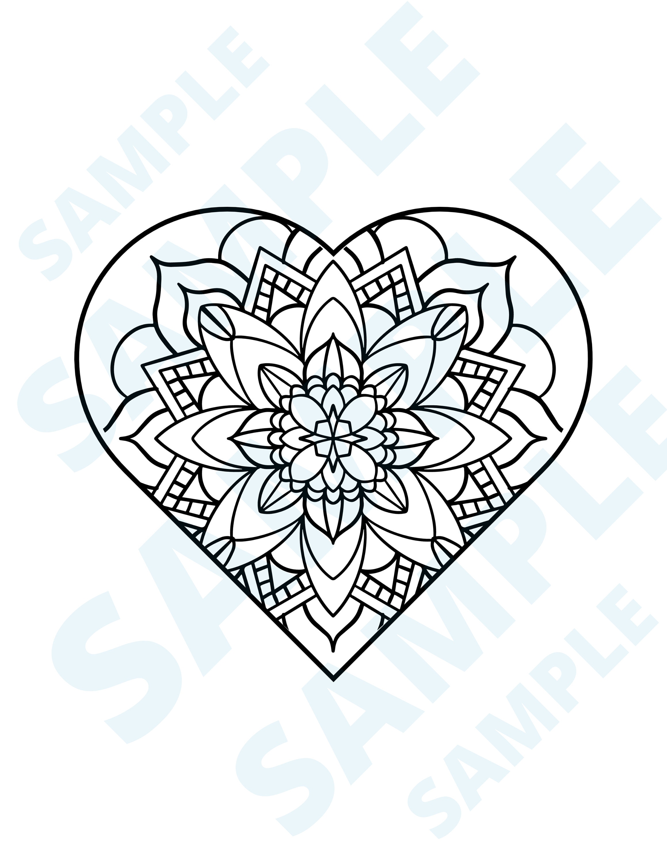 Heart Shape Coloring Page