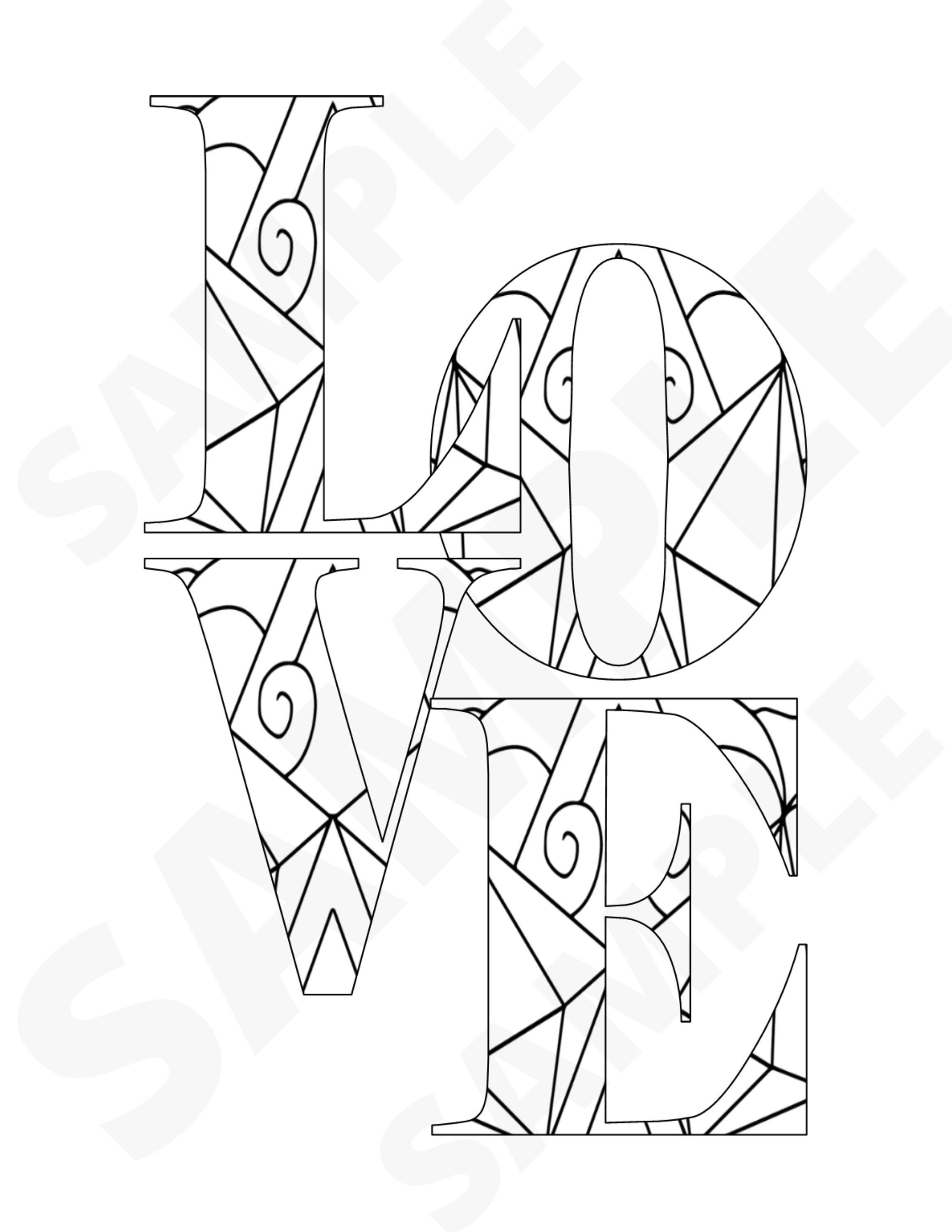 The Word Love Coloring Pages