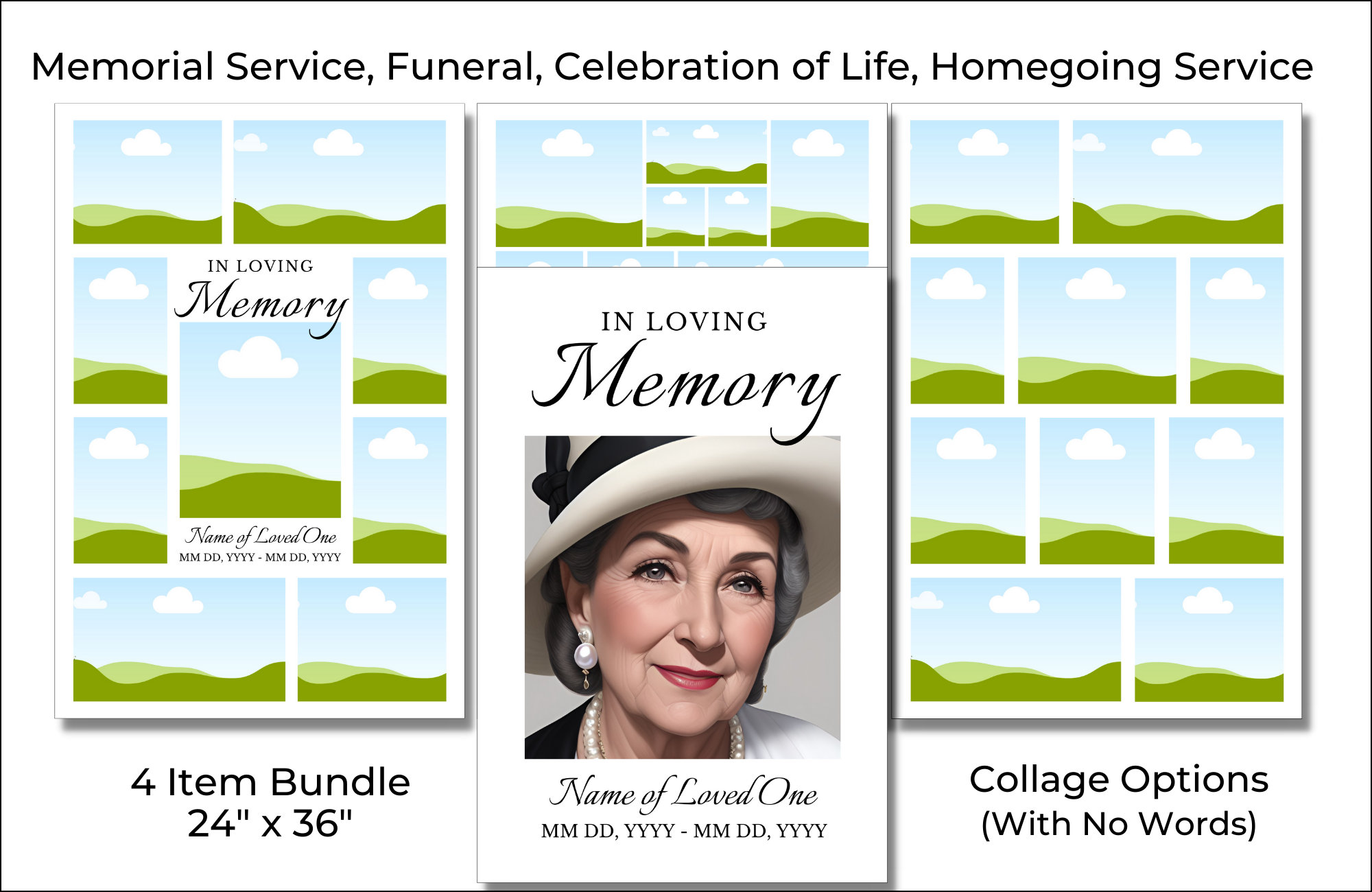 Celebration of Life, Photo Collage Template Bundle, Funeral, Memorial ...