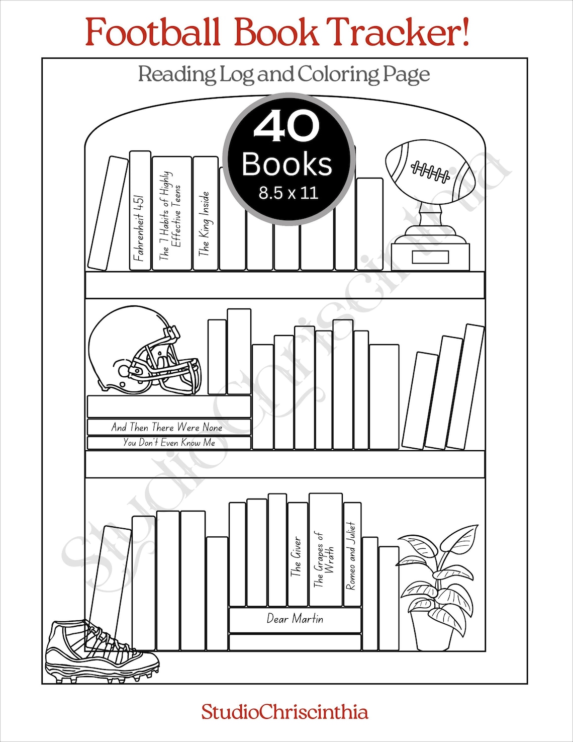 Football Book Tracker, Reading Log & Coloring Page, STEM Education ...