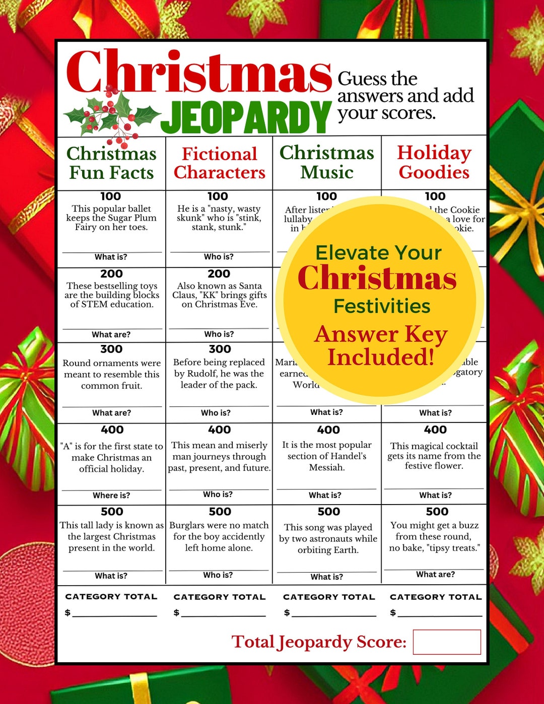 Christmas Jeopardy Game, Christmas 2024, Christmas Games, Christmas ...