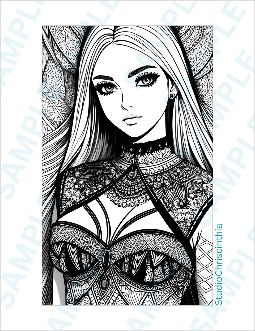 Adult Coloring Page, Fashion Coloring Page, Fashion Model Coloring Page ...