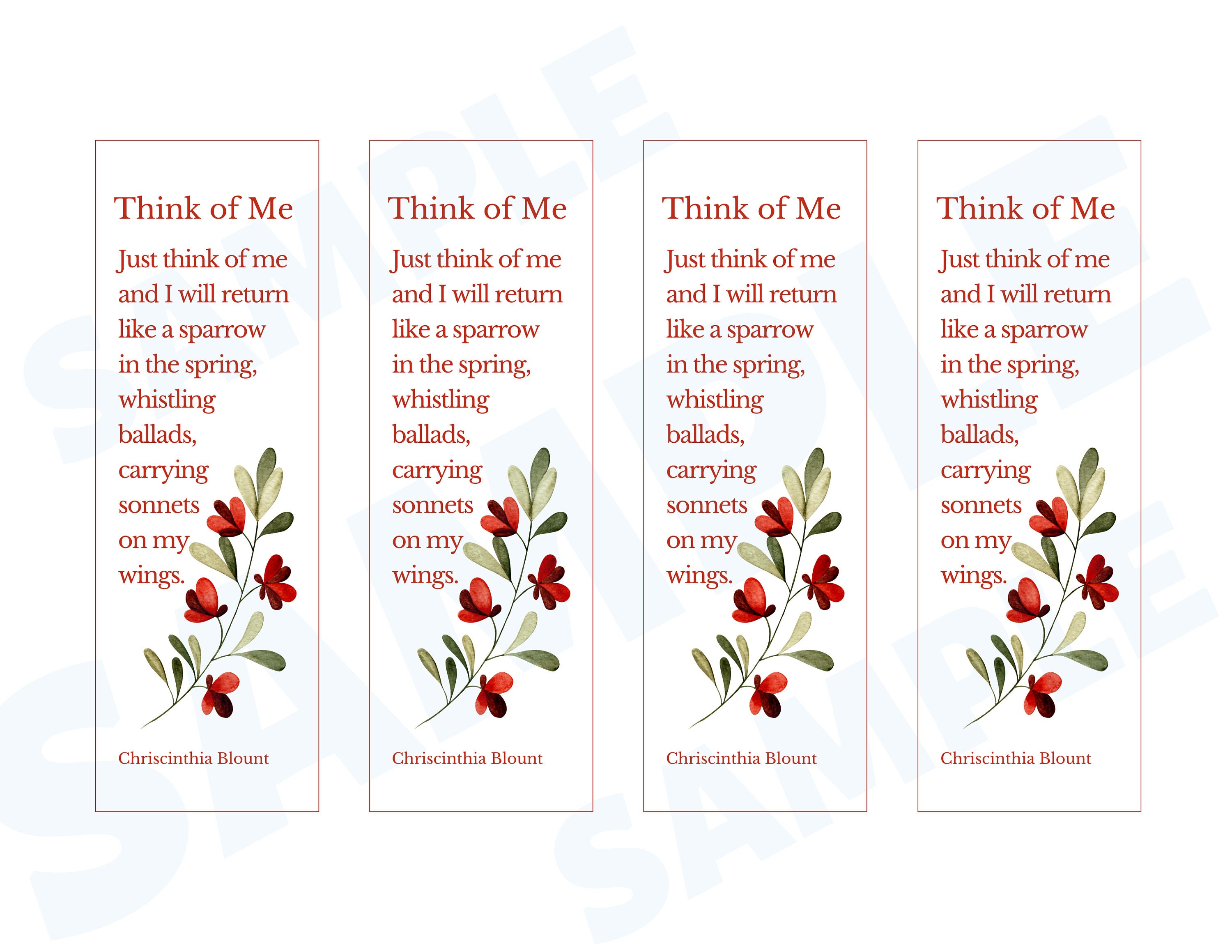 Poetry Bookmarks, Easter 2024, Printable Bookmarks, National Poetry ...