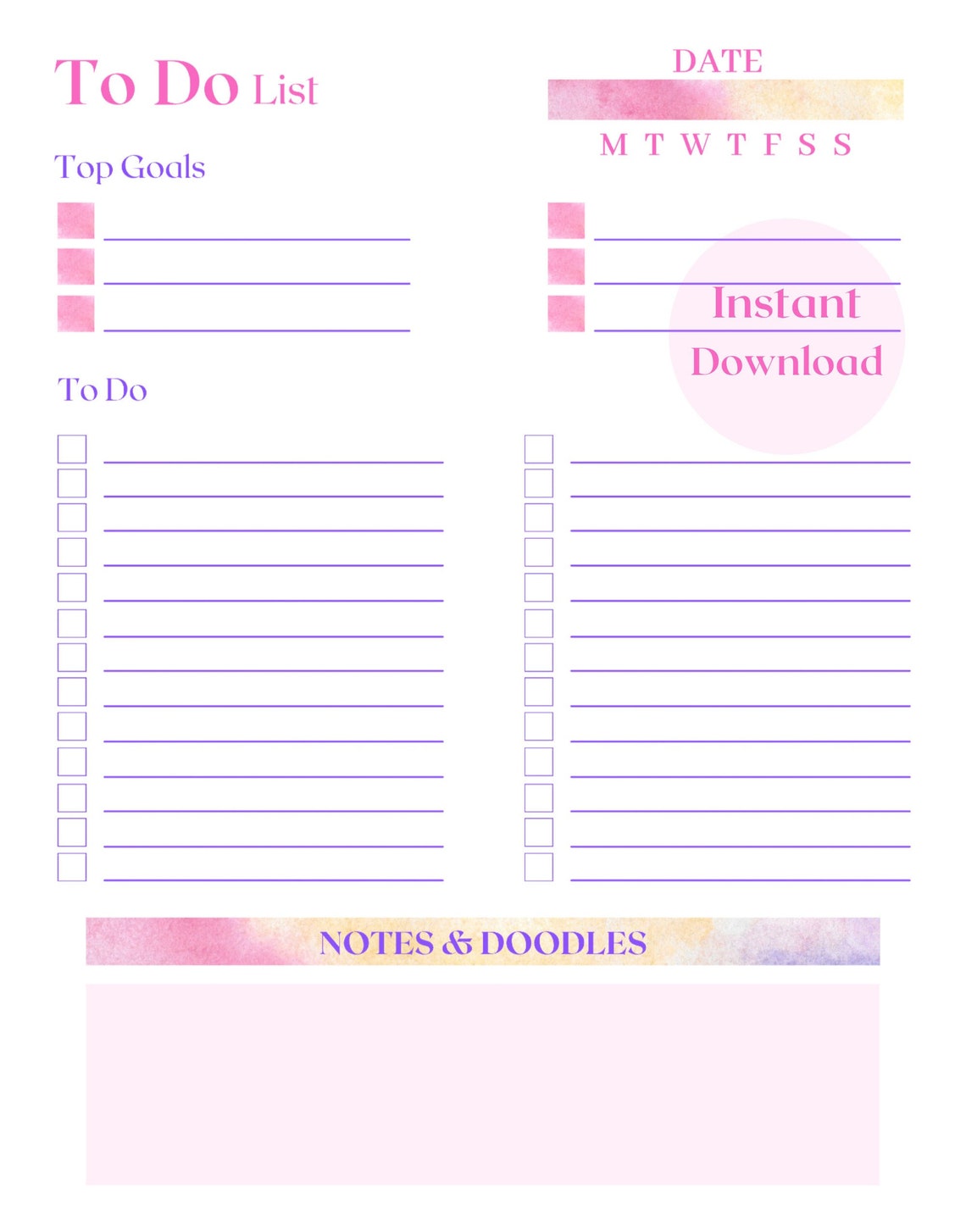 EDITABLE to Do List FILLABLE to Do List Printable to Do - Etsy
