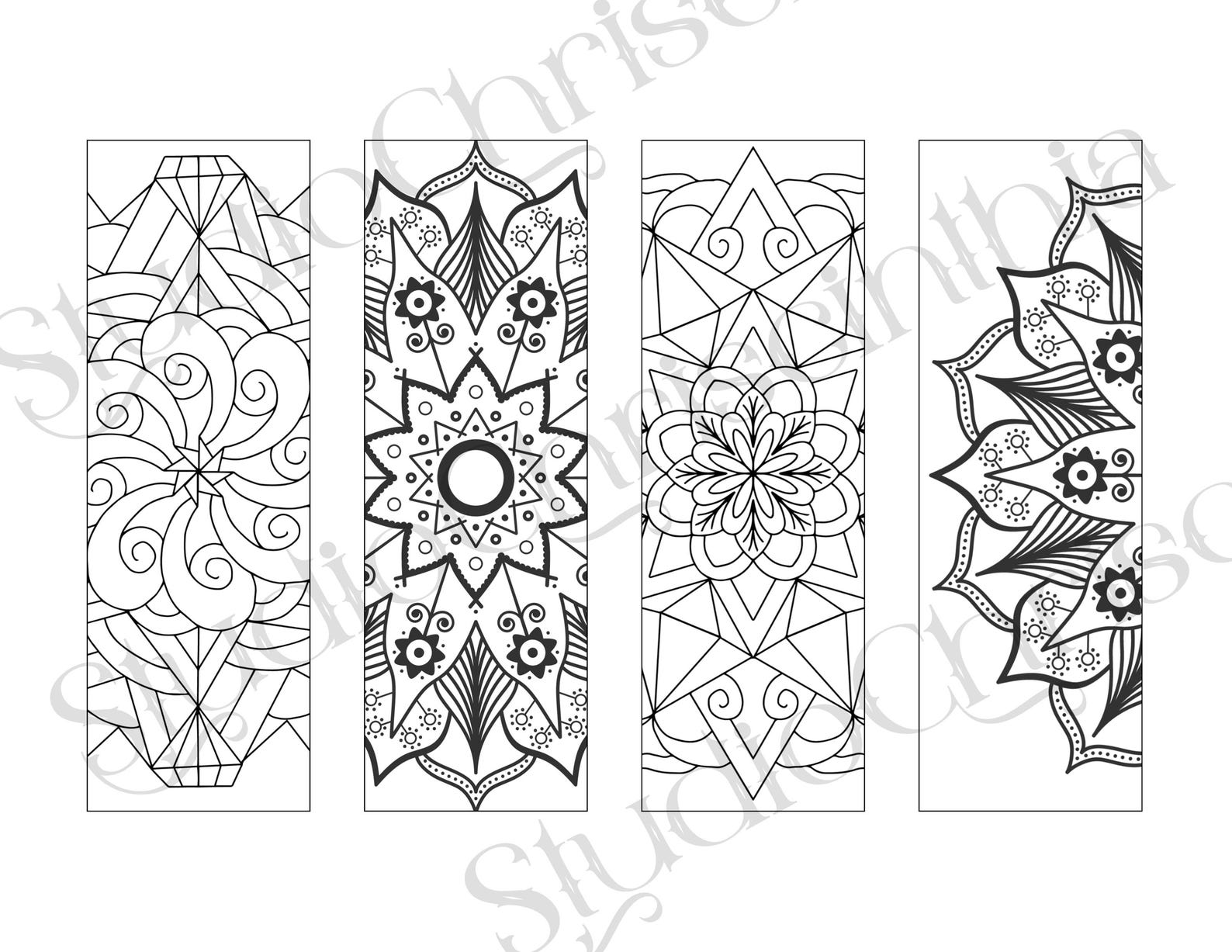 Christmas Mandala Bookmarks, Self-care Coloring, Coloring Activity ...