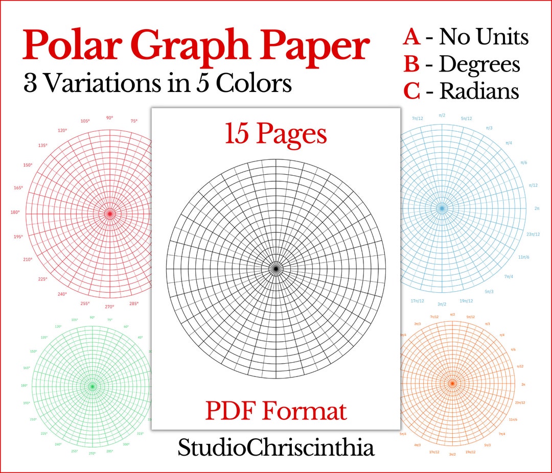 Circular Graph Paper Polar Graph Paper Coordinate Paper - Etsy