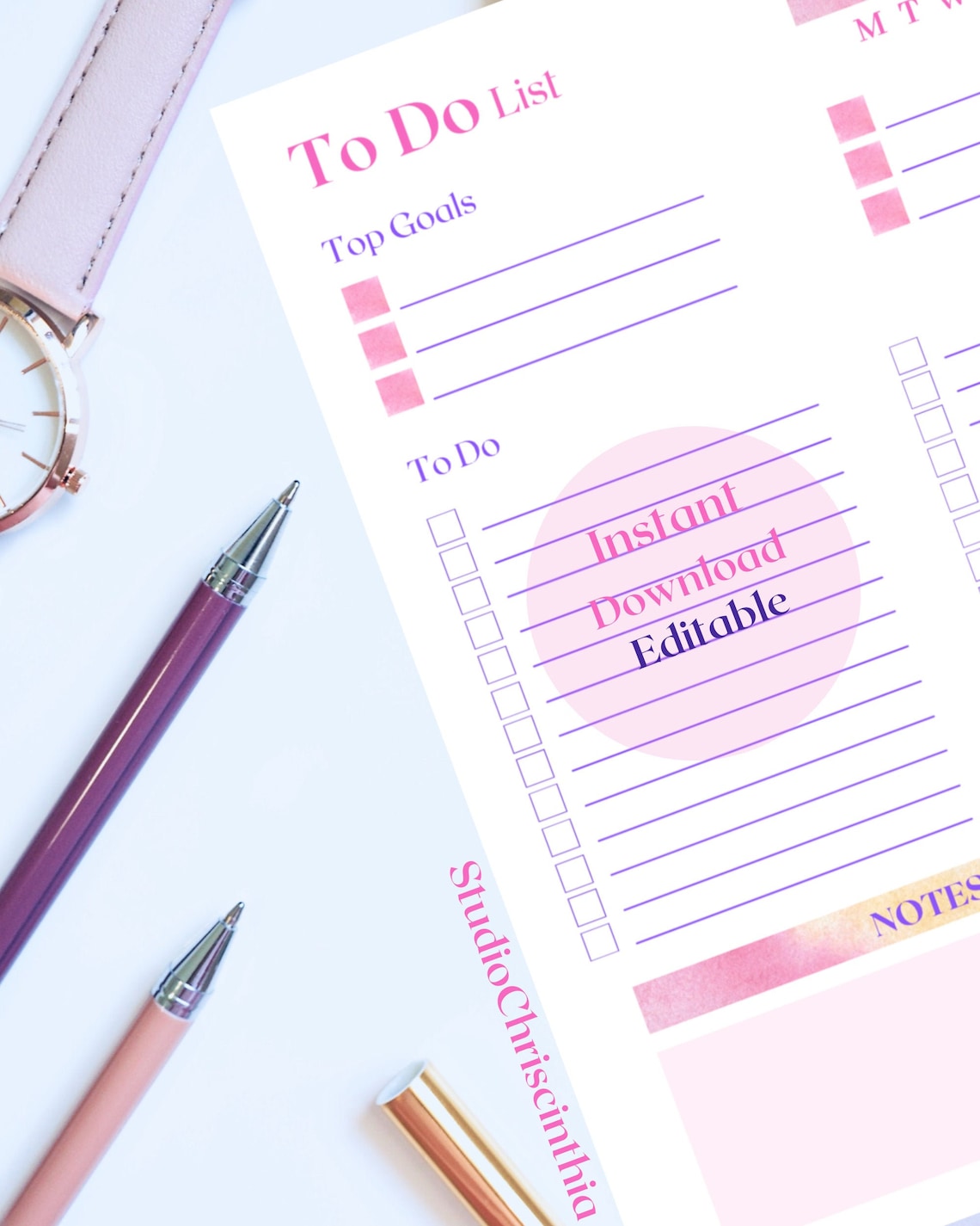 Editable to Do List: Printable Task Tracker, Planner Page, Instant ...