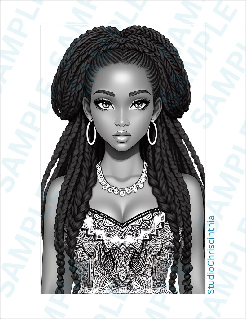 Adult Coloring Page Black Woman Fashion Coloring Page - Etsy