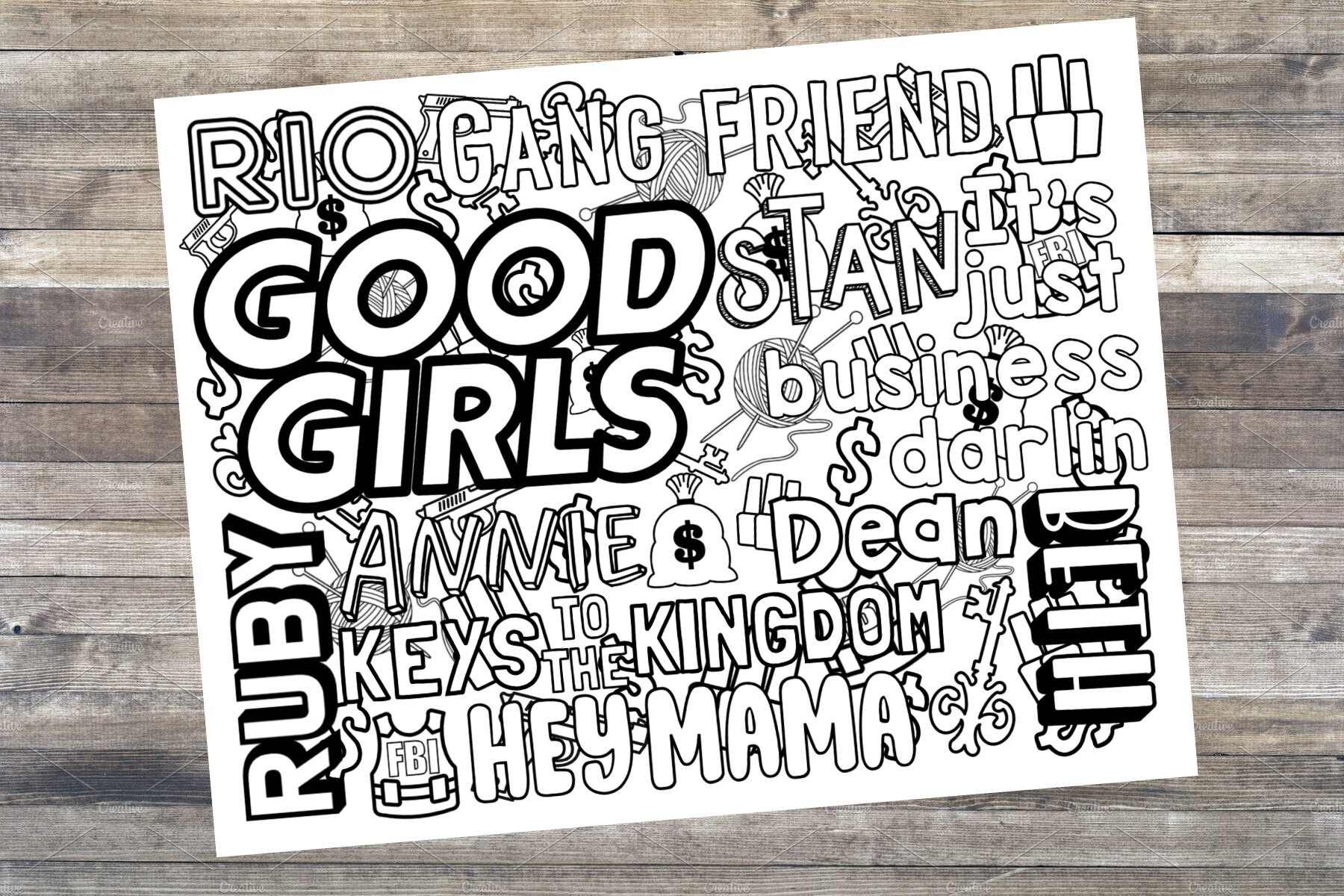 Good Girls Adult Coloring Sheet | INSTANT DOWNLOAD - Etsy