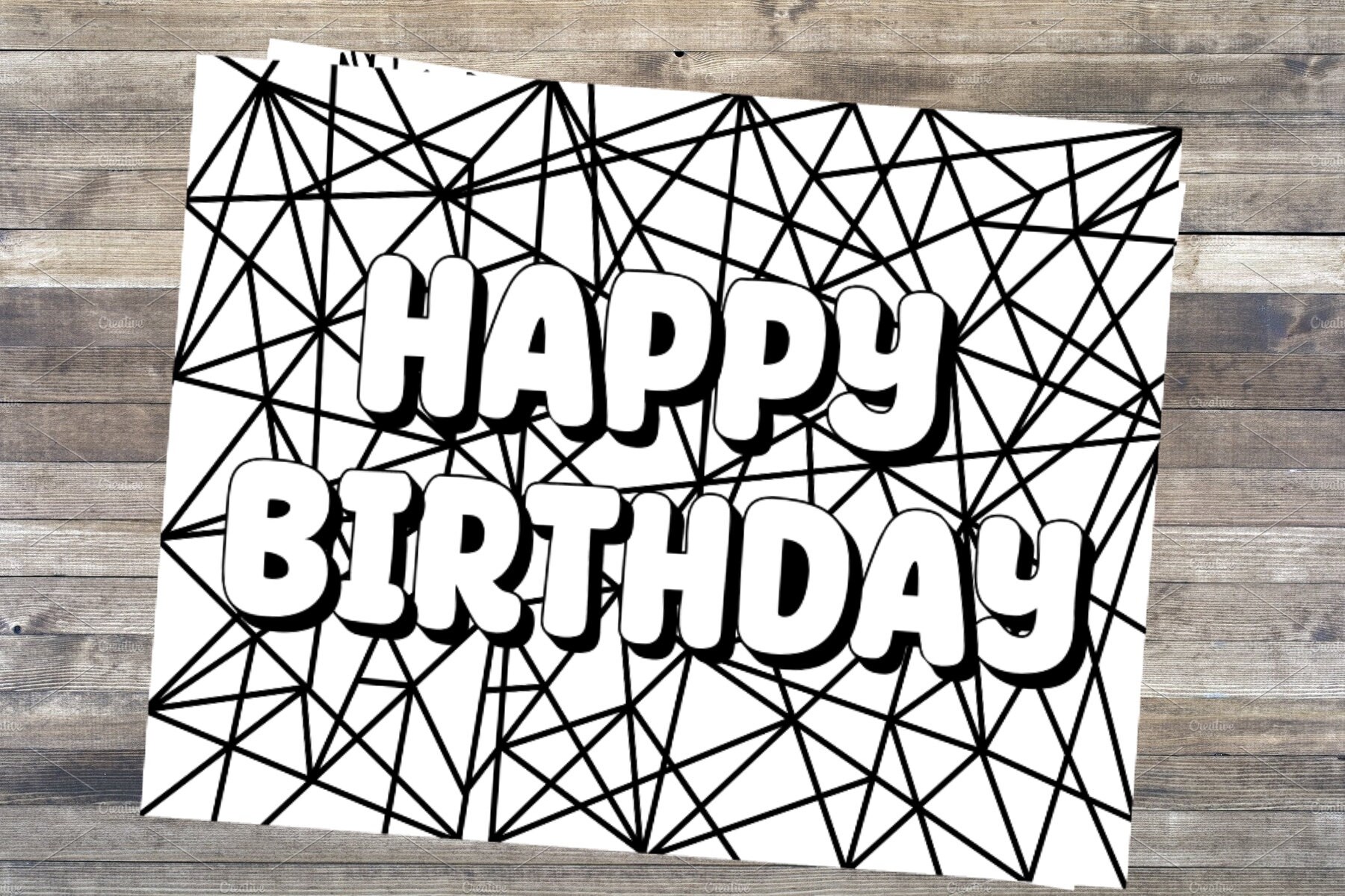 Happy Birthday Coloring Sheet Pack | 5 Sheets | Adult Coloring Sheets ...