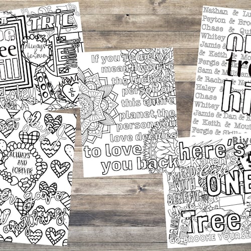 One Tree Hill Adult Coloring Sheet Pack 5 Sheets INSTANT - Etsy