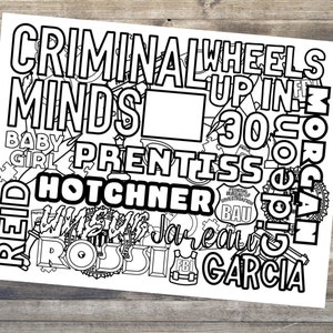 Criminal Minds Adult Coloring Sheet INSTANT DOWNLOAD - Etsy