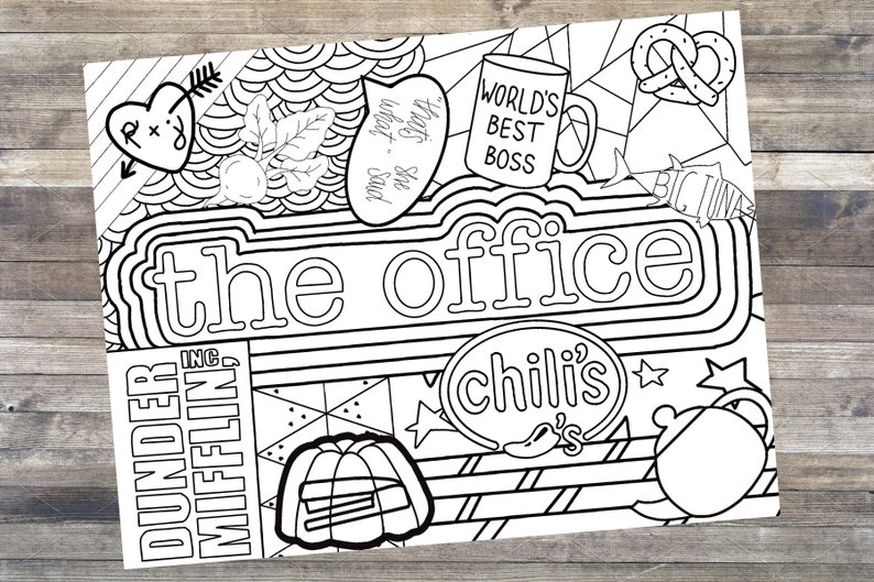 The Office Adult Coloring Sheet | INSTANT DOWNLOAD - Etsy