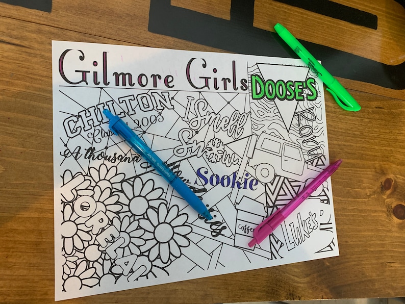 Gilmore Girls Adult Coloring Sheet | INSTANT DOWNLOAD - Etsy