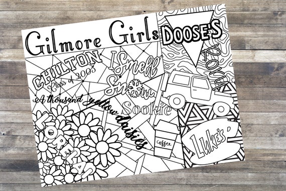 Gilmore Girls Adult Coloring Sheet INSTANT DOWNLOAD - Etsy