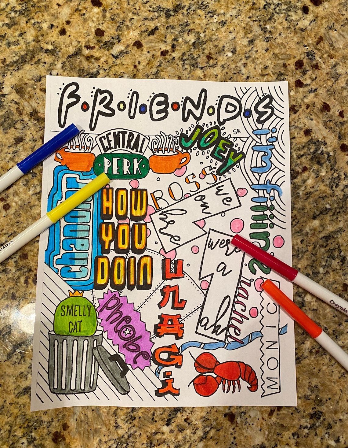 Friends Adult Coloring Sheet | INSTANT DOWNLOAD - Etsy