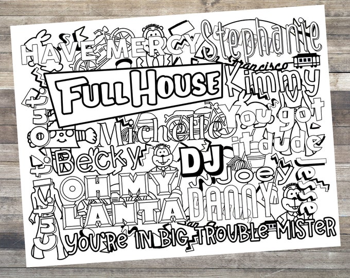 Full House Colouring Book PDF - Etsy Canada
