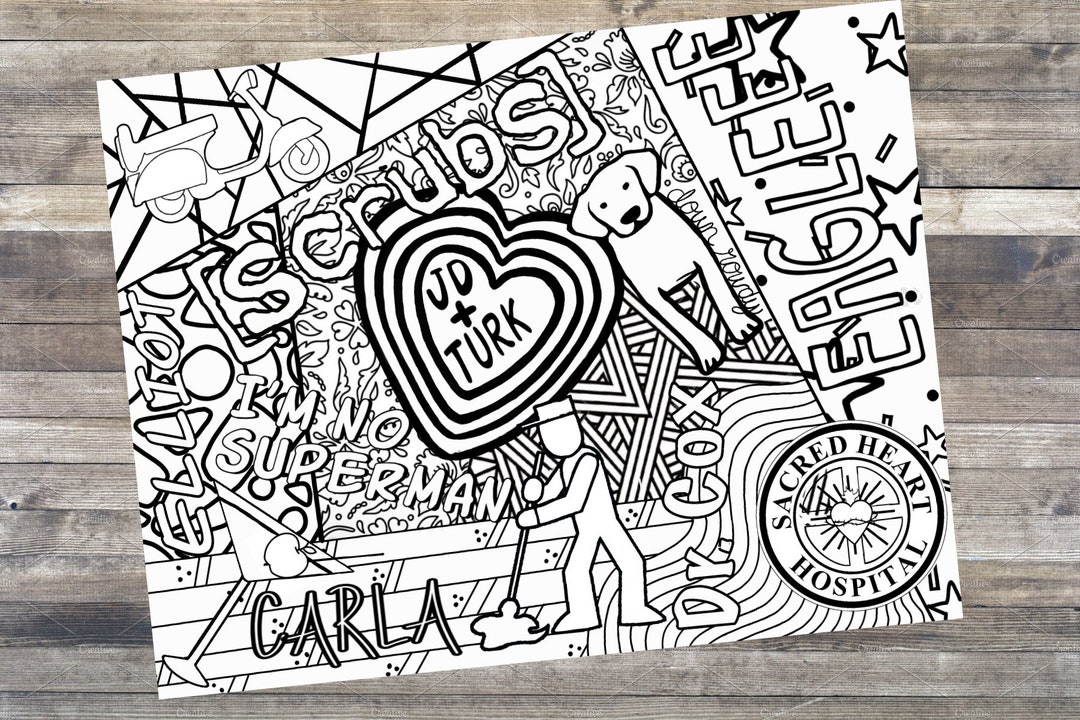 Scrubs Themed Adult Coloring Sheet | INSTANT DOWNLOAD - Etsy