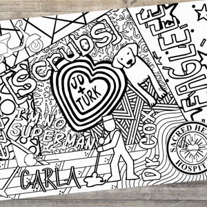 Scrubs Themed Adult Coloring Sheet | INSTANT DOWNLOAD - Etsy