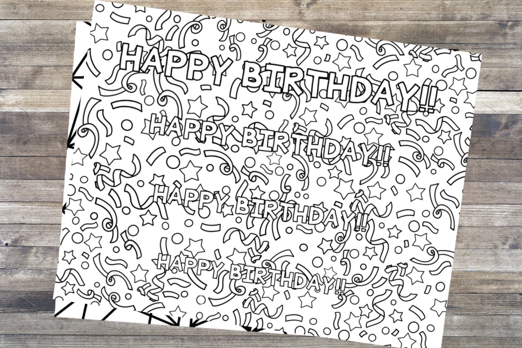 Happy Birthday Coloring Sheet Pack | 5 Sheets | Adult Coloring Sheets ...