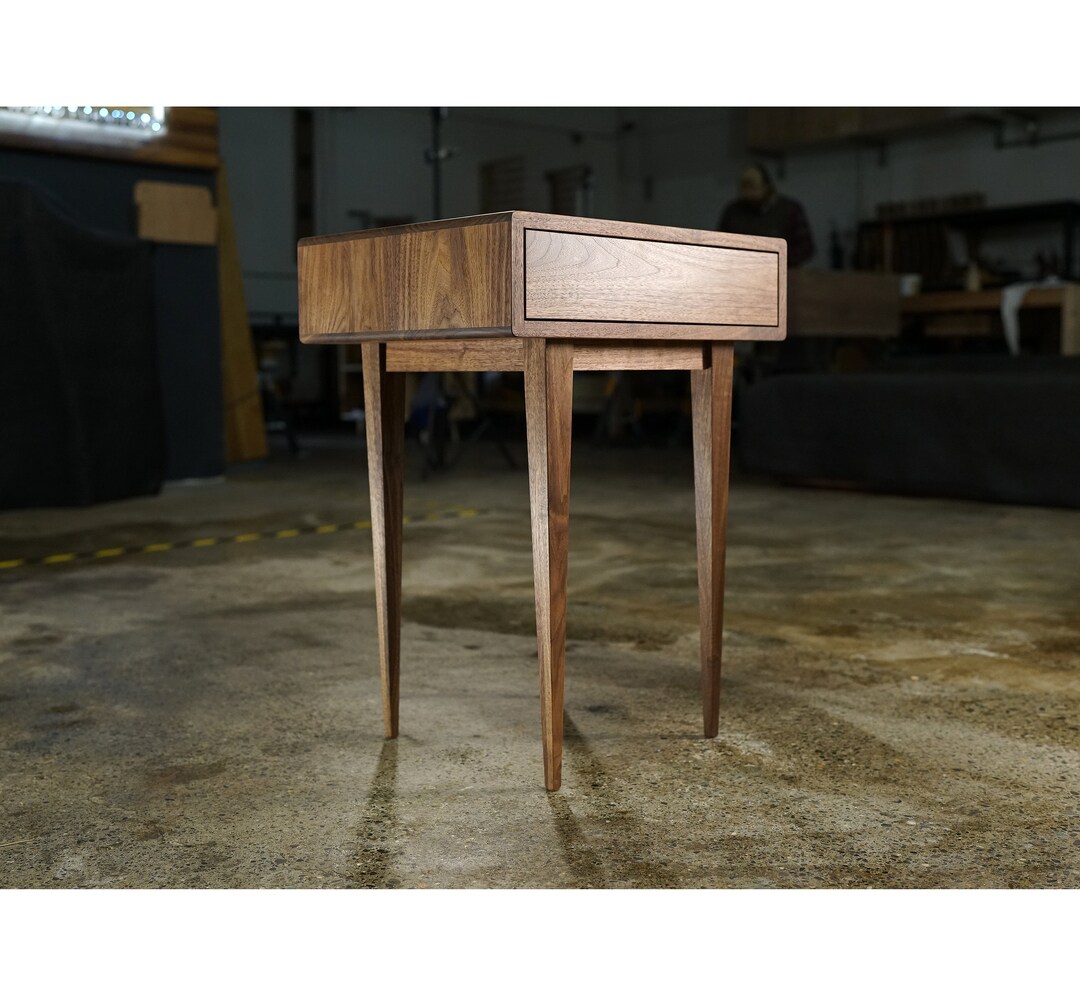 Handcrafted Solid Walnut End Table: Modern Rectangular Design - Etsy