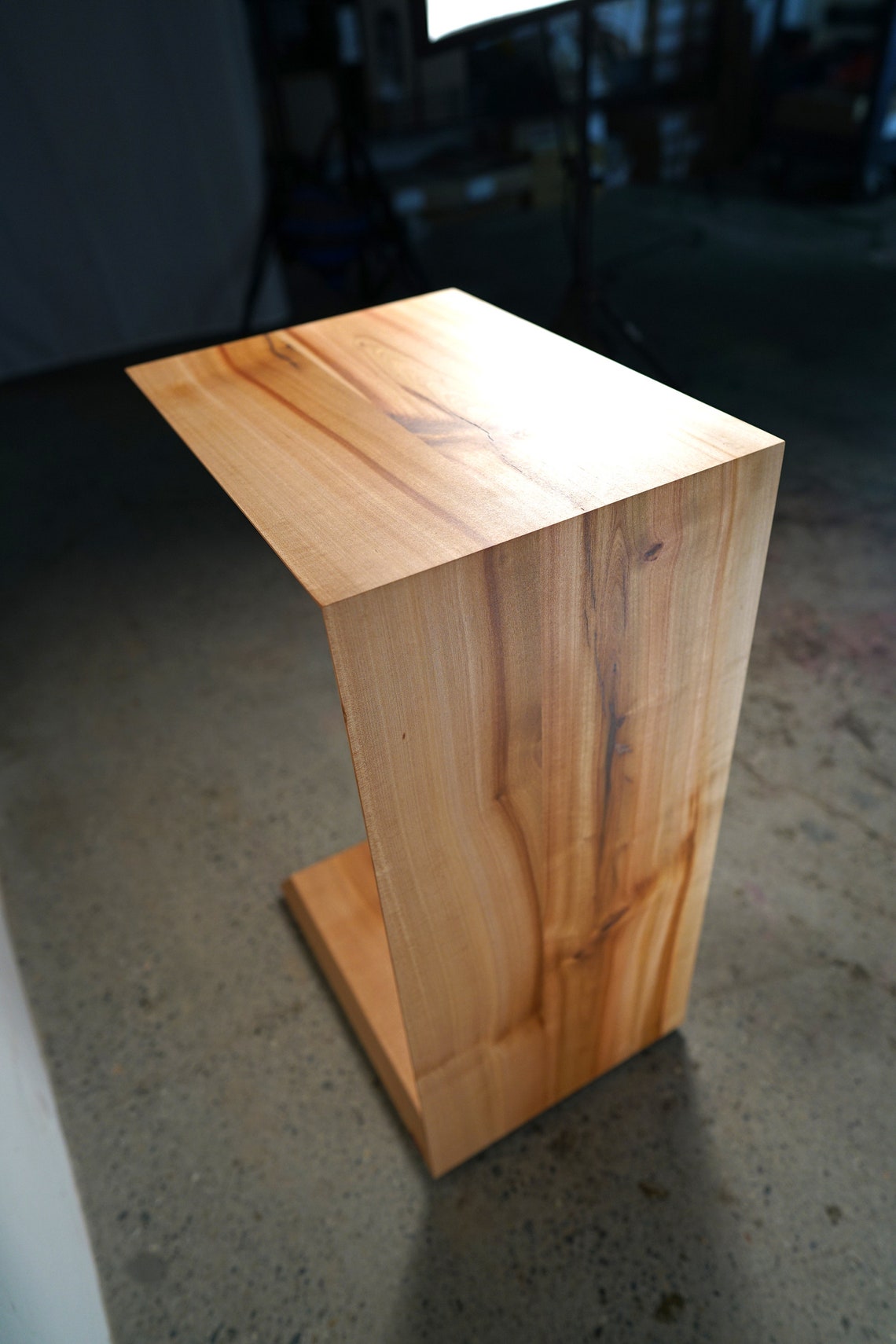 C-table End Table. Geometric End Table Wood Nightstand | Etsy