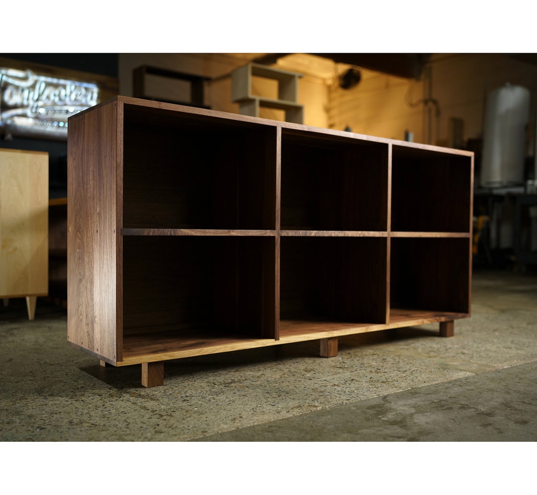 Mullins Vinyl Console, Handcrafted Solid Wood Record Storage ...