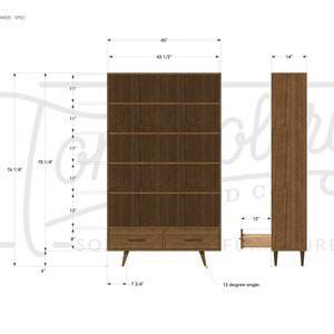 Fullstack Bookcase Double Wide, 45w, Modern Bookshelf, Vinyl Bookcase ...