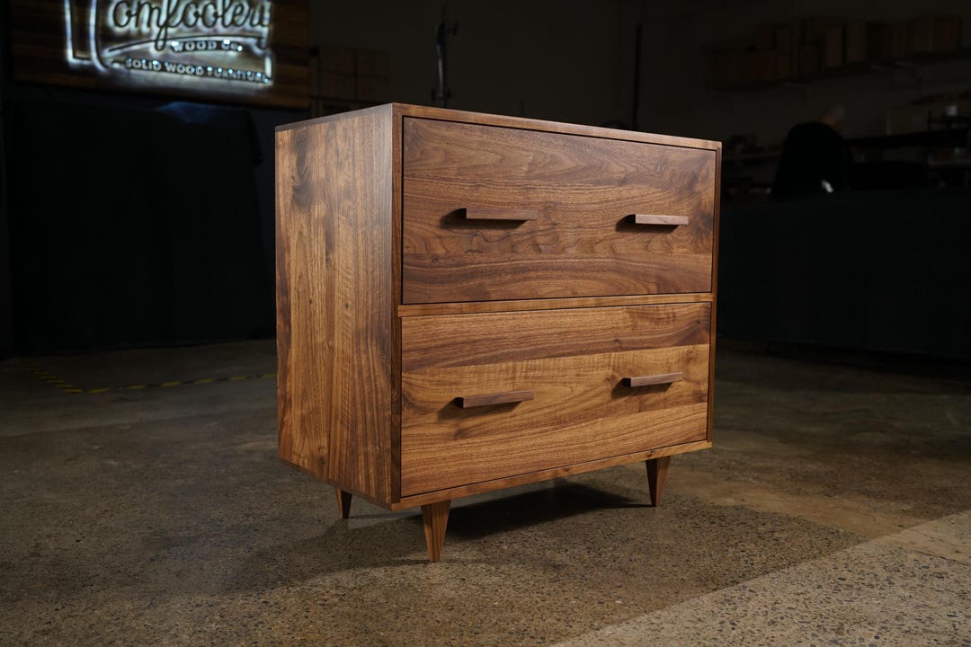 Parker Filing Cabinet, Solid Hardwood, Modern Design (shown in Walnut ...