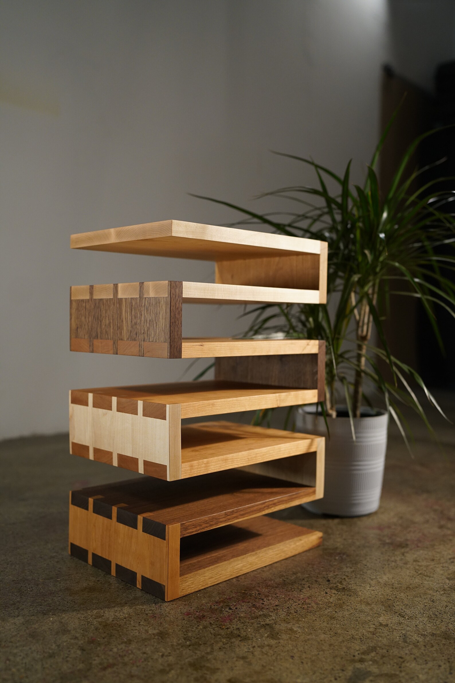 Serpentine End Table Dovetail Joinery Furniture Art Solid - Etsy