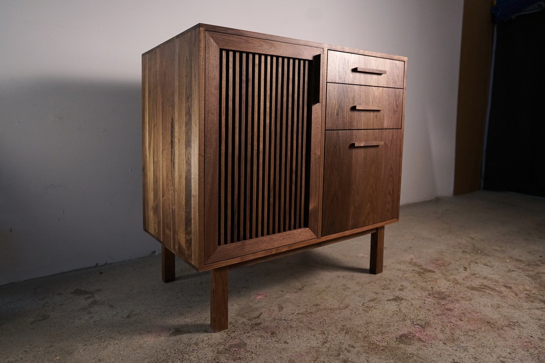 Connolly Bar Cabinet, 42"w, Handcrafted Solid Wood, Modern Liquor ...