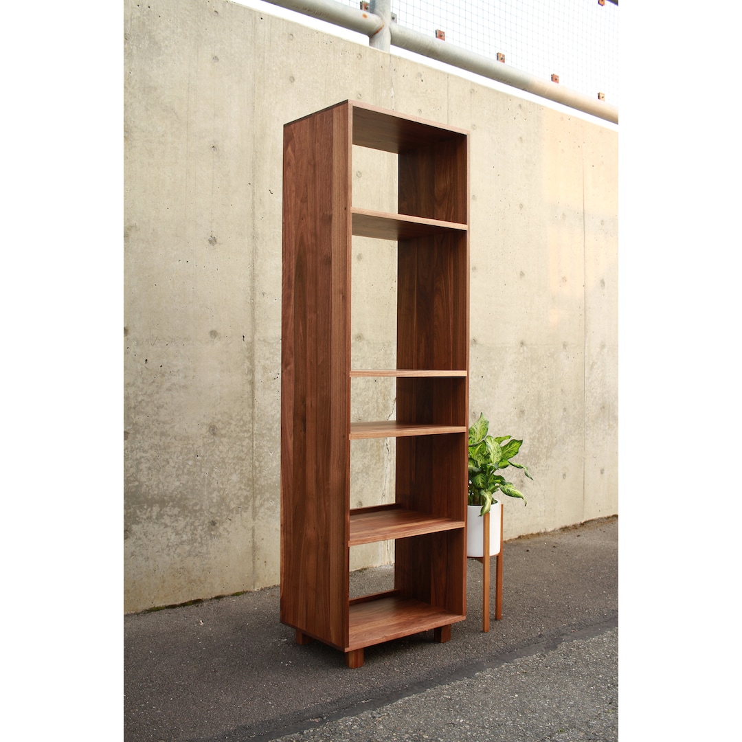 Mullins Vinyl Bookcase, Tall LP Bookshelf, Solid Hardwood Vinyl ...