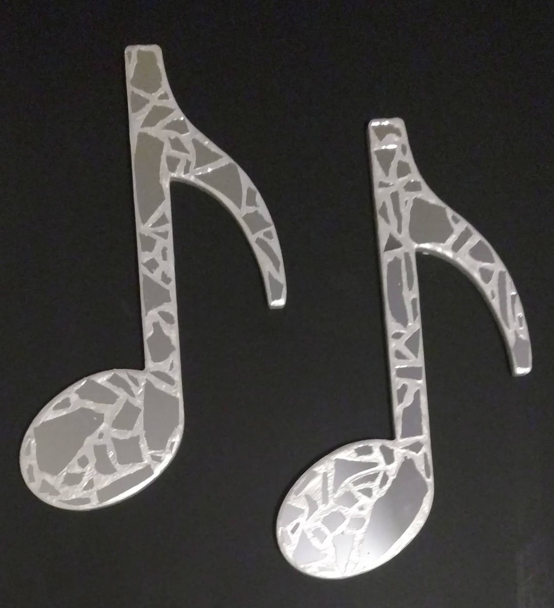 Mirror Mosaic Music Notes Set. Mirror Mosaic Music Note Wall | Etsy