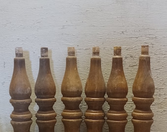 A Lot of 5 Salvage Wooden Spindles, Primitive Farmhouse Rustic Decor ...