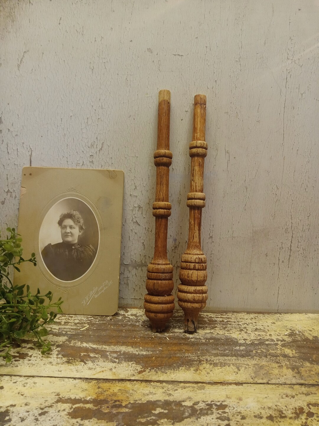 2 Brown Vintage Salvaged Wood Spindles Furniture Spindles - Etsy