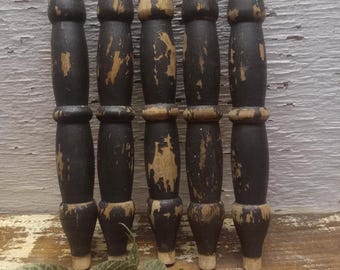 1 Chippy Black Architectural Salvage Wooden Spindle , Spindles ...