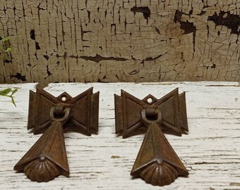 4 Large Antique Dresser Pulls, Vintage Farmhouse Fixerupper Dresser ...