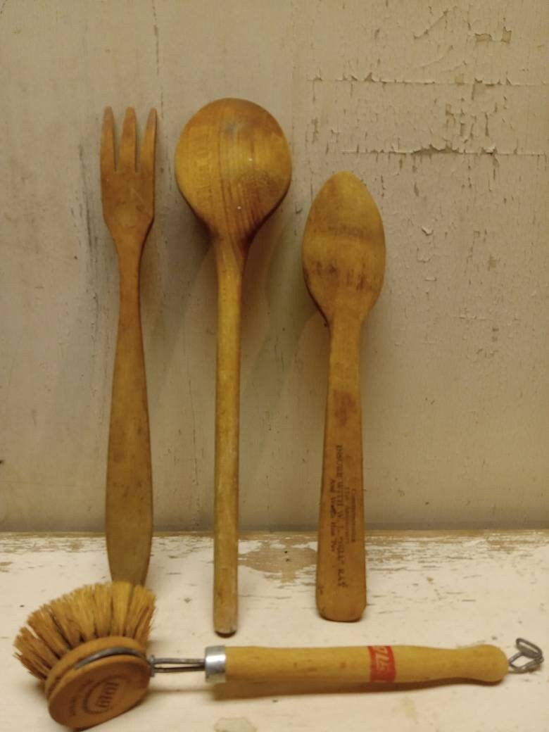 4 Vintage Farmhouse Kitchen Utensils Primitive Kitchen - Etsy