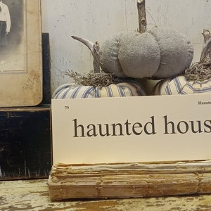 One Vintage Inspired Fall Flash Card, Haunted House Flash Card, Flash ...