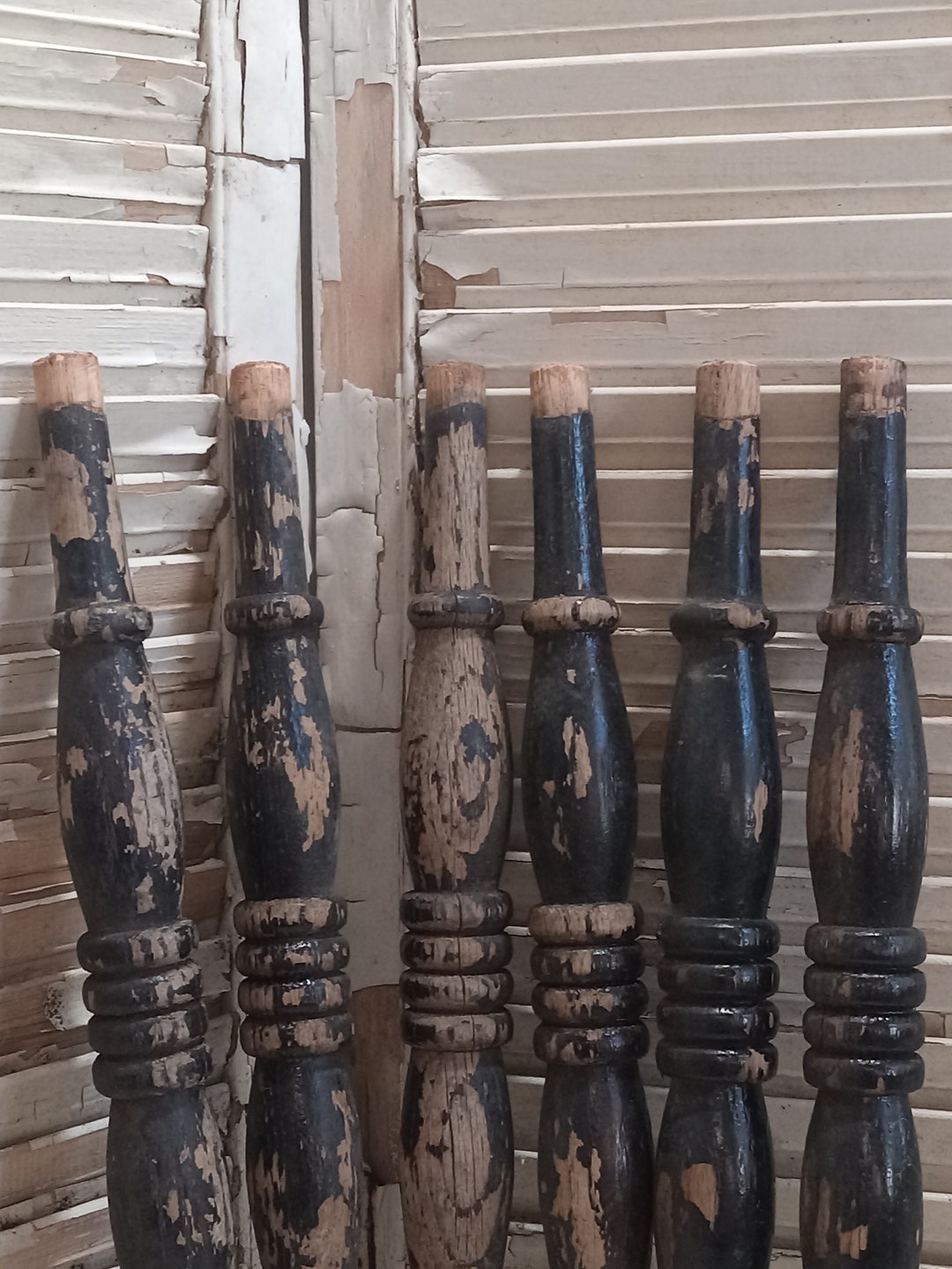 1 Chippy Black Architectural Salvage Wooden Spindle , Spindles ...