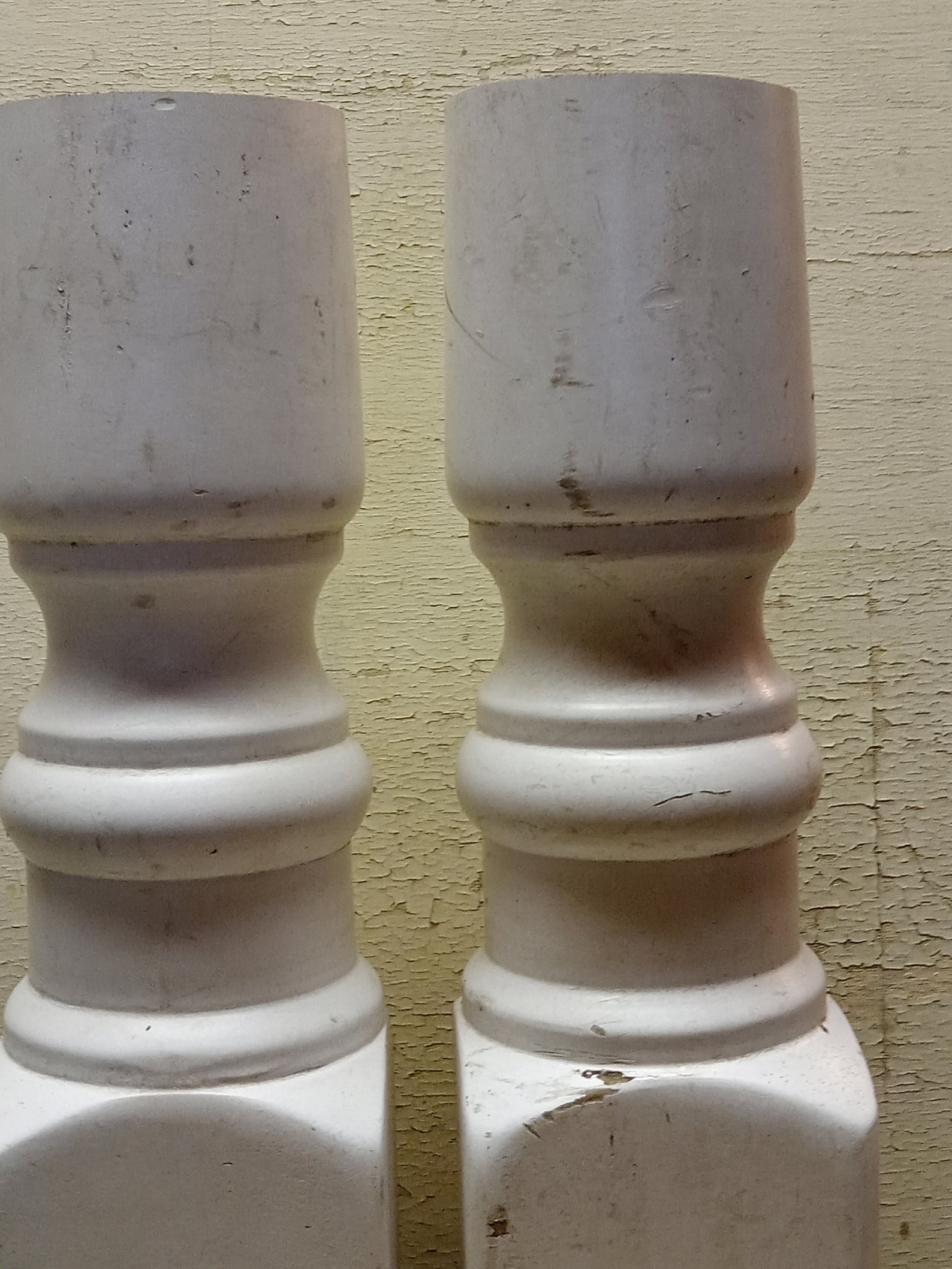 Salvaged White Wood Spindle: Rustic Farmhouse Table Leg, Candle Holder ...